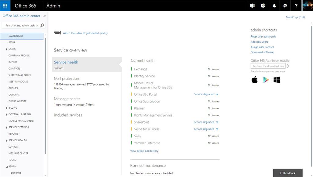 Office 365 Admin Center Preview - Microsoft Q&A