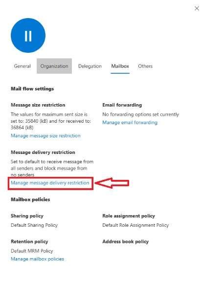 User has the follow error "misdirected external email is unavailable ...