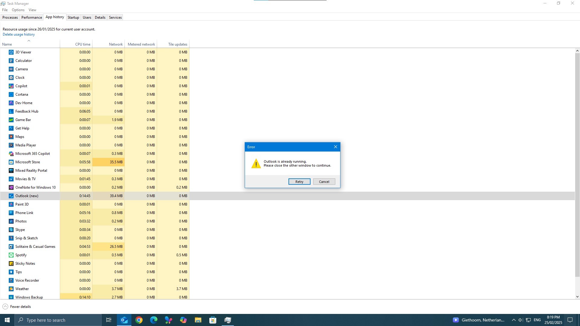 ISSUE : OUTLOOK (NEW) HANGING in TASK MANAGER/PROCESSES after closing it on DESKTOP preventing ...