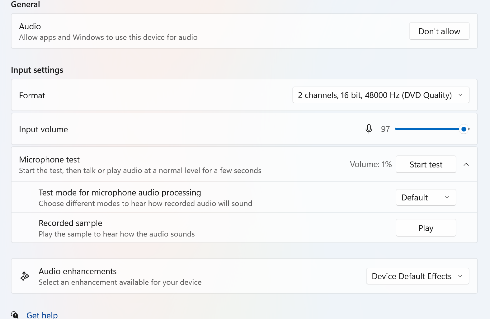The microphone input on my Dell Inspirion 16 plus 7630 stopped working ...
