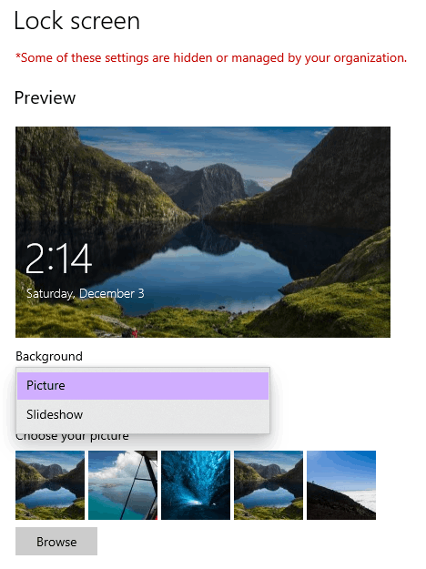 "Windows Spotlight" won't appear as an option for Lock Screen ...