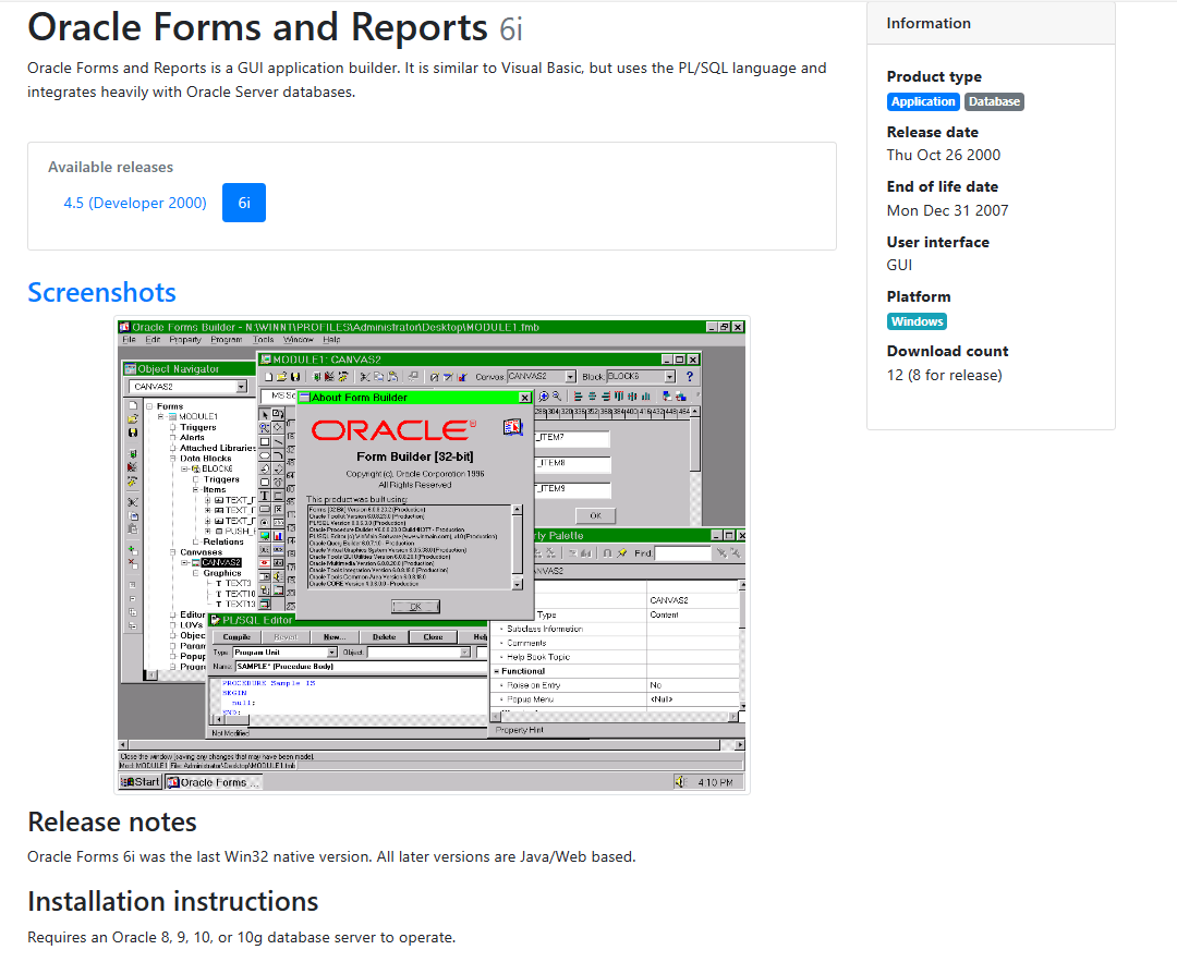 When I am trying to install oracle forms and reports 6i on windows 11 the installer is closing ...