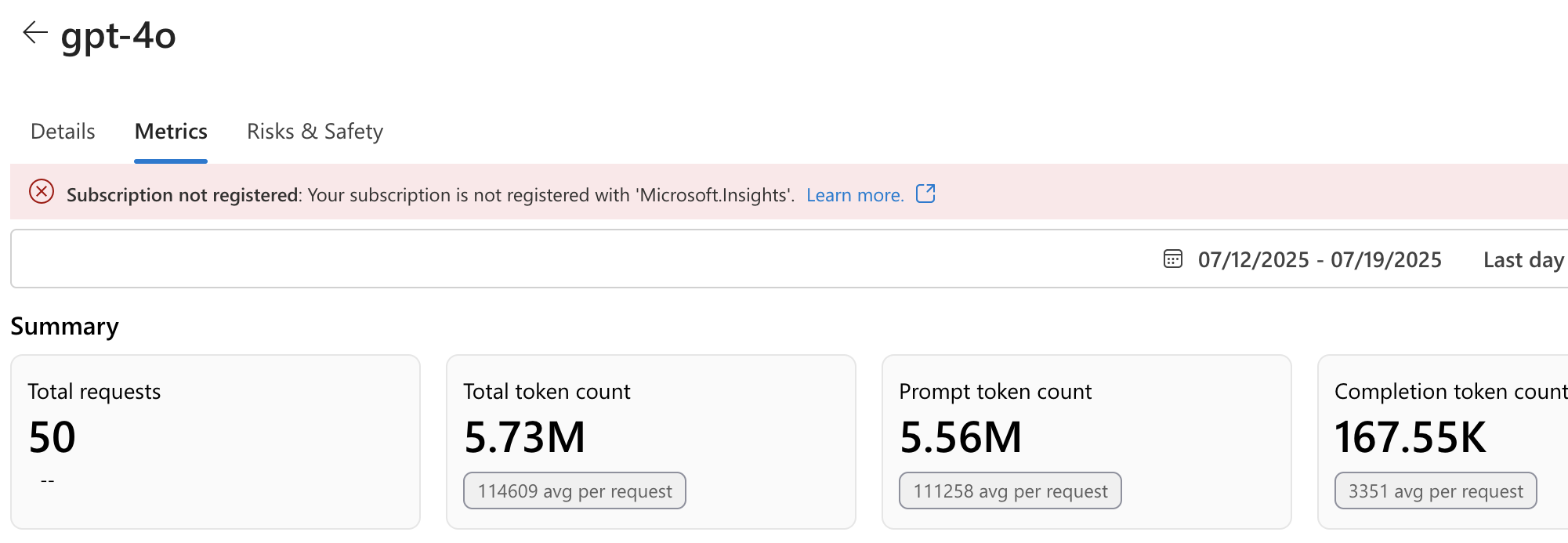 Azure shows 110,000 tokens used, instead of 9,000 that we calculated in the api - Microsoft Q&A