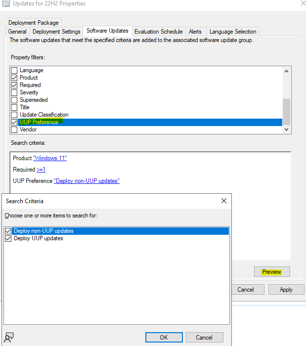 UUP Preference Column on Software Update View for Windows 11 ...