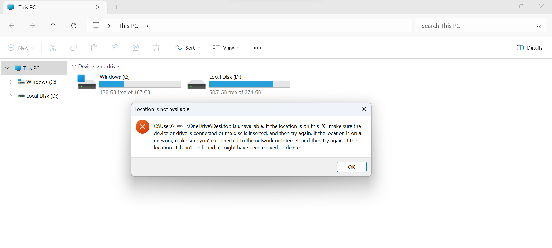 Uninstalled OneDrive and now Desktop is not available - Microsoft Q&A