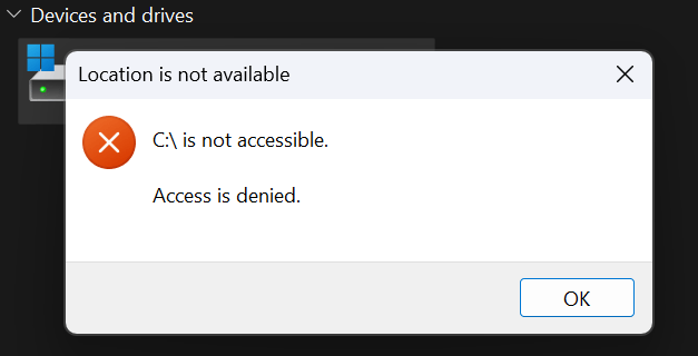 Local Disk (C:) is in NTFS format and i can't edit or view it ...
