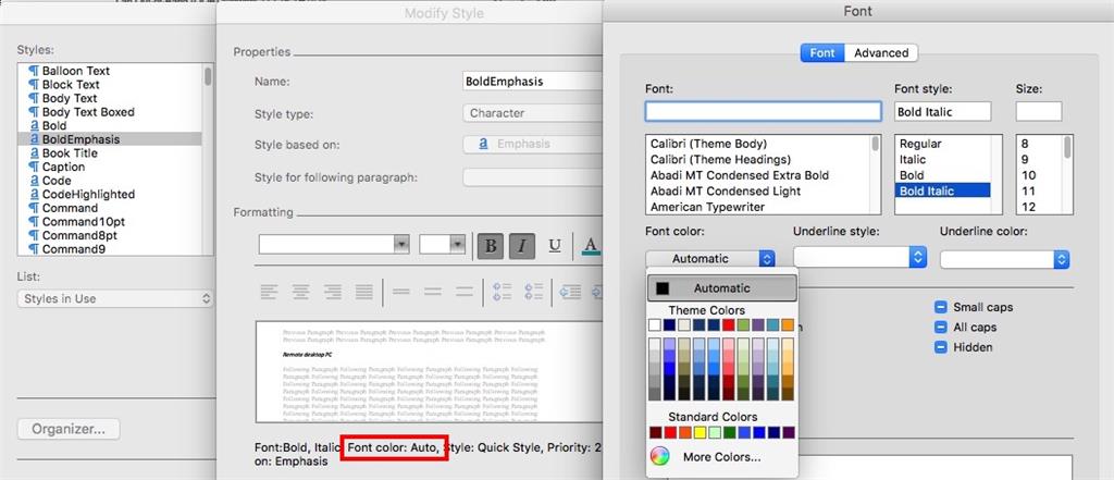 How can I set a Character Style colour to "No Color"? - Microsoft Q&A