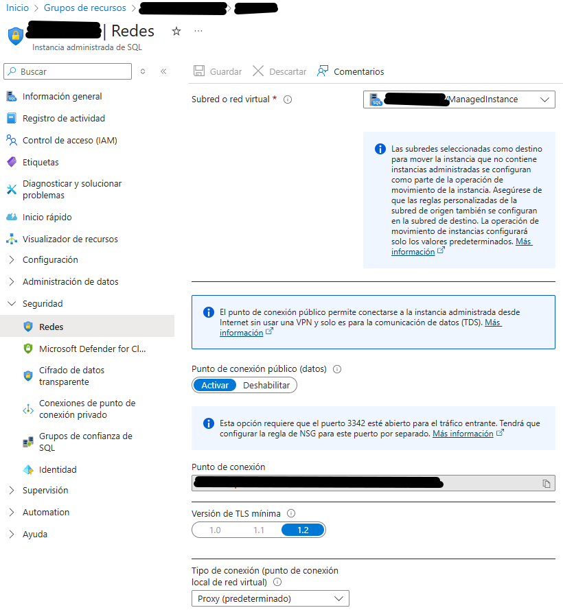 Permitir acceso a una IP a instancia administrada de sql server en ...