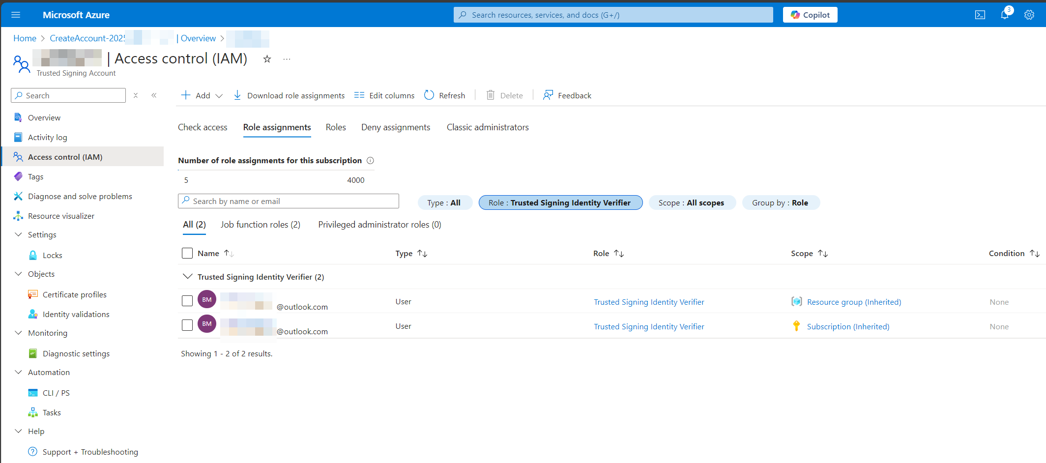 trouble with id validation on trusted certificate - Microsoft Q&A