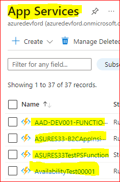 Azure App Services - need API to return all names - Microsoft Q&A