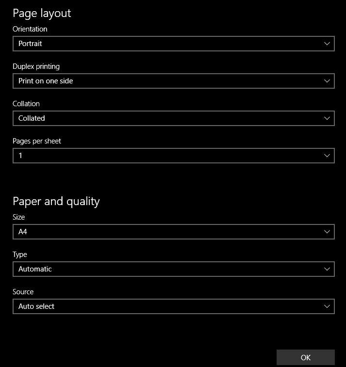 i want to get back the old printing dialogue box of microsoft edge ...