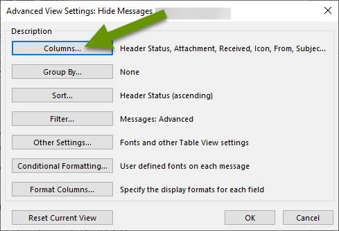 How do I add a column to the new Outlook (Category/Size) to allow email ...