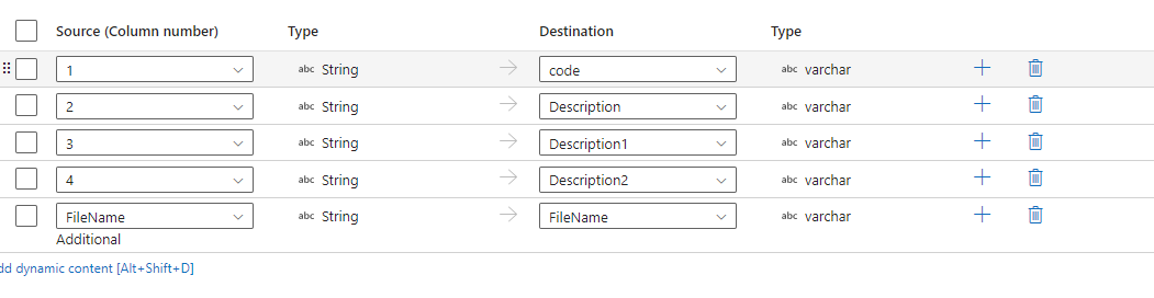 Data Factory. Adding Column Name when your files doesn't have column headings - Microsoft Q&A