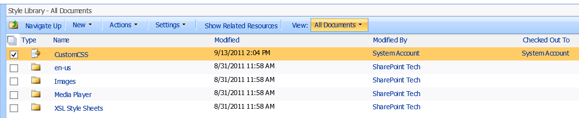 How do I update an existing CustomCss file on a sharepoint server 2010 - Microsoft Q&A