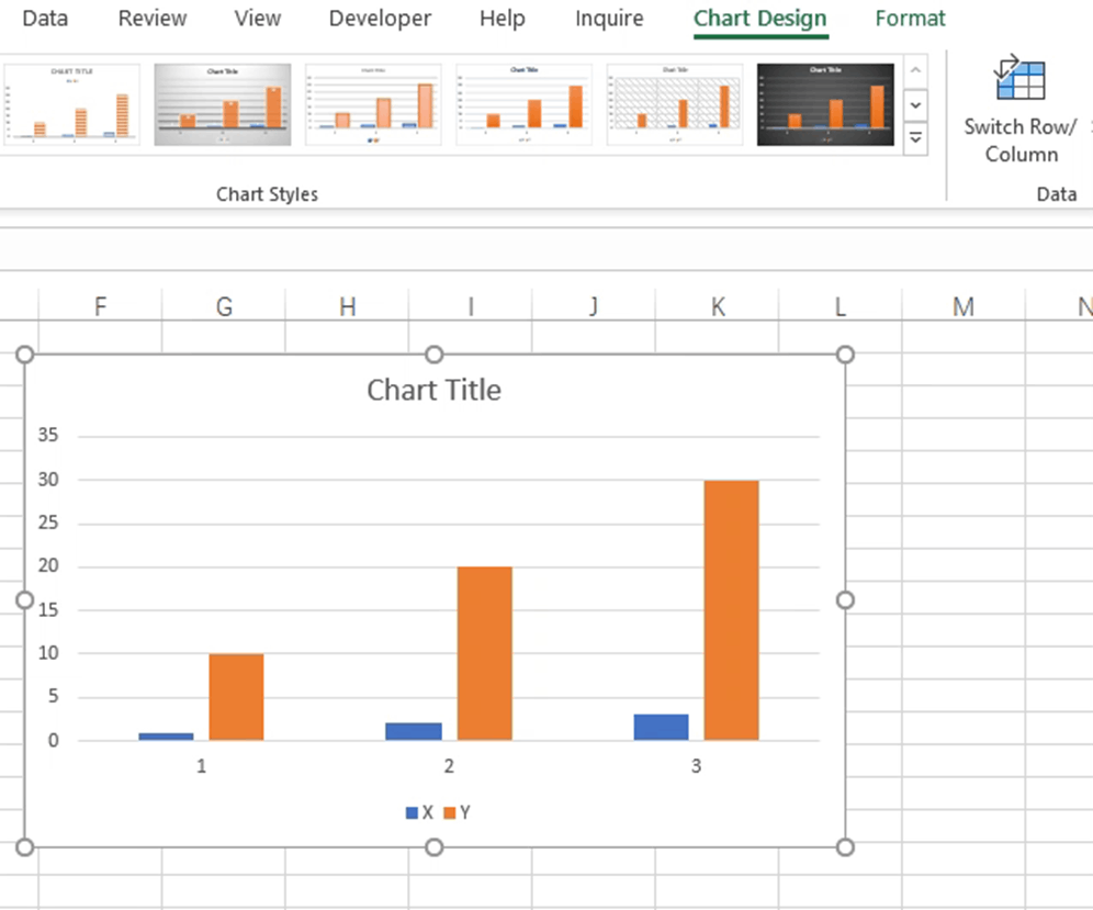 Chart design not available. I have tried everything nothing has worked ...