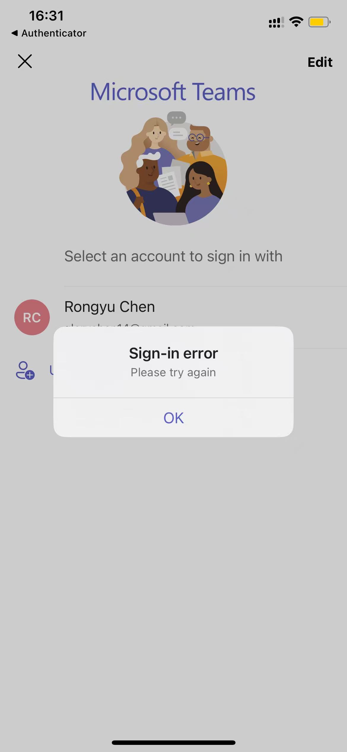 Sign-In Err on the iOS App - Microsoft Q&A