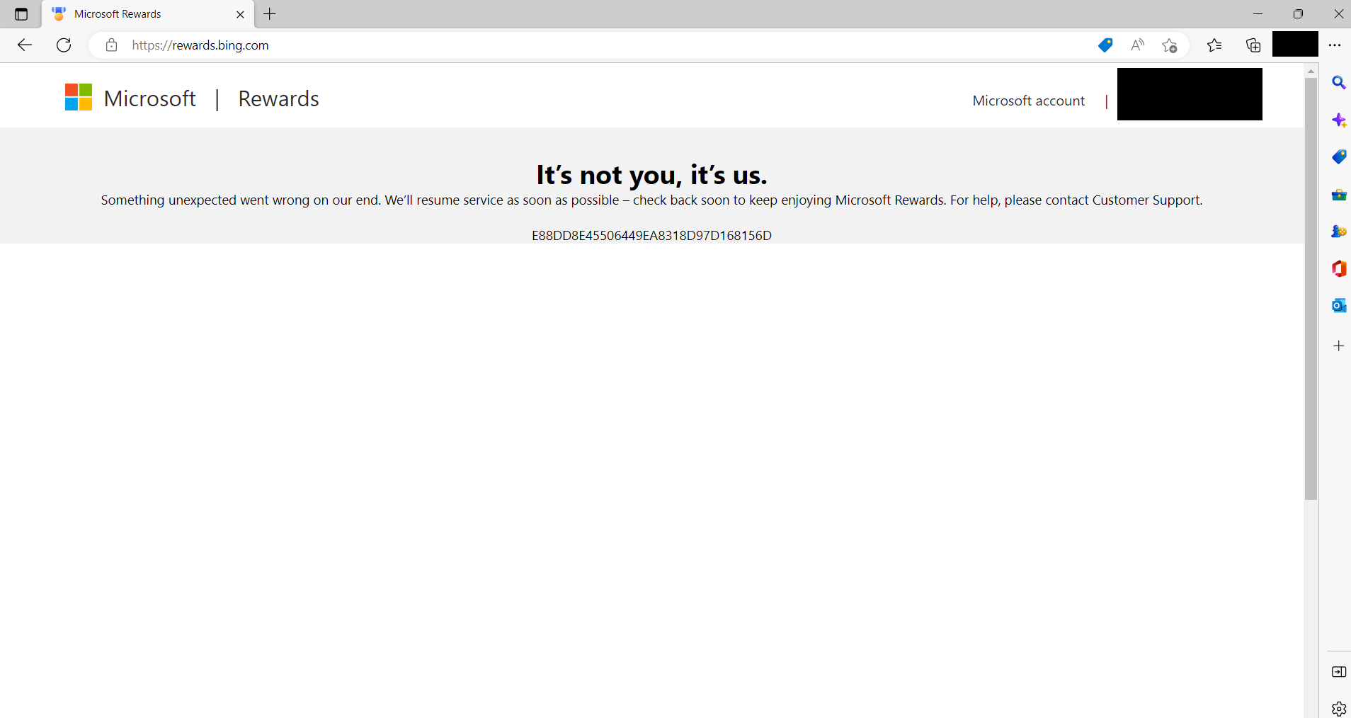 why i can't be able to access my microsoft rewards? And i didn't ...