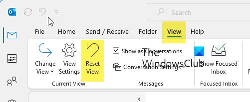 How do I reset view in outlook? - Microsoft Q&A