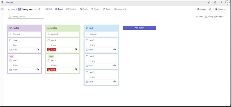 MS Planner only some tasks are showing the bucket colours - Microsoft Q&A