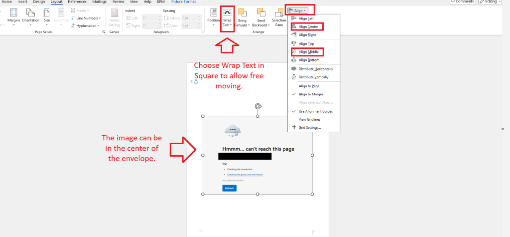 Inserting pictures on an envelope in Word for the Mac - Microsoft Q&A