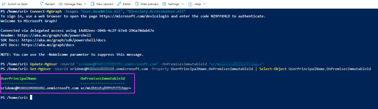 Die immutableID eines Entra-ID Benutzers lässt sich nicht setzen ...
