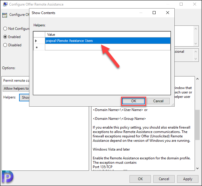 How to Create GPO of Offer remote assistance (MSRA) by using server ...
