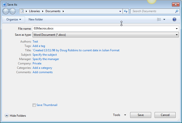 The look of my "save" and "save as" dialog boxes have changed ...