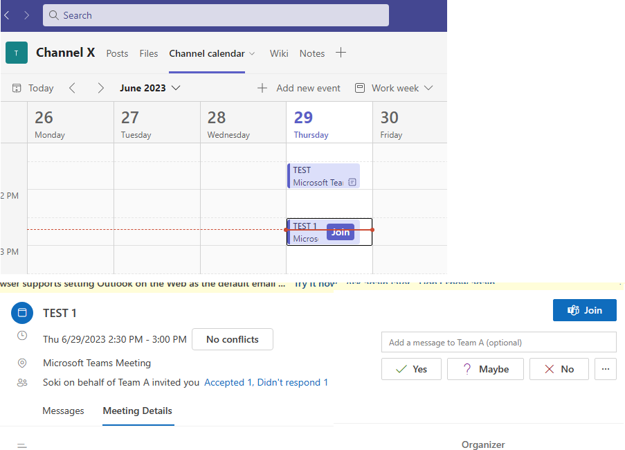 Challenges with Channel Calendar App - Microsoft Q&A