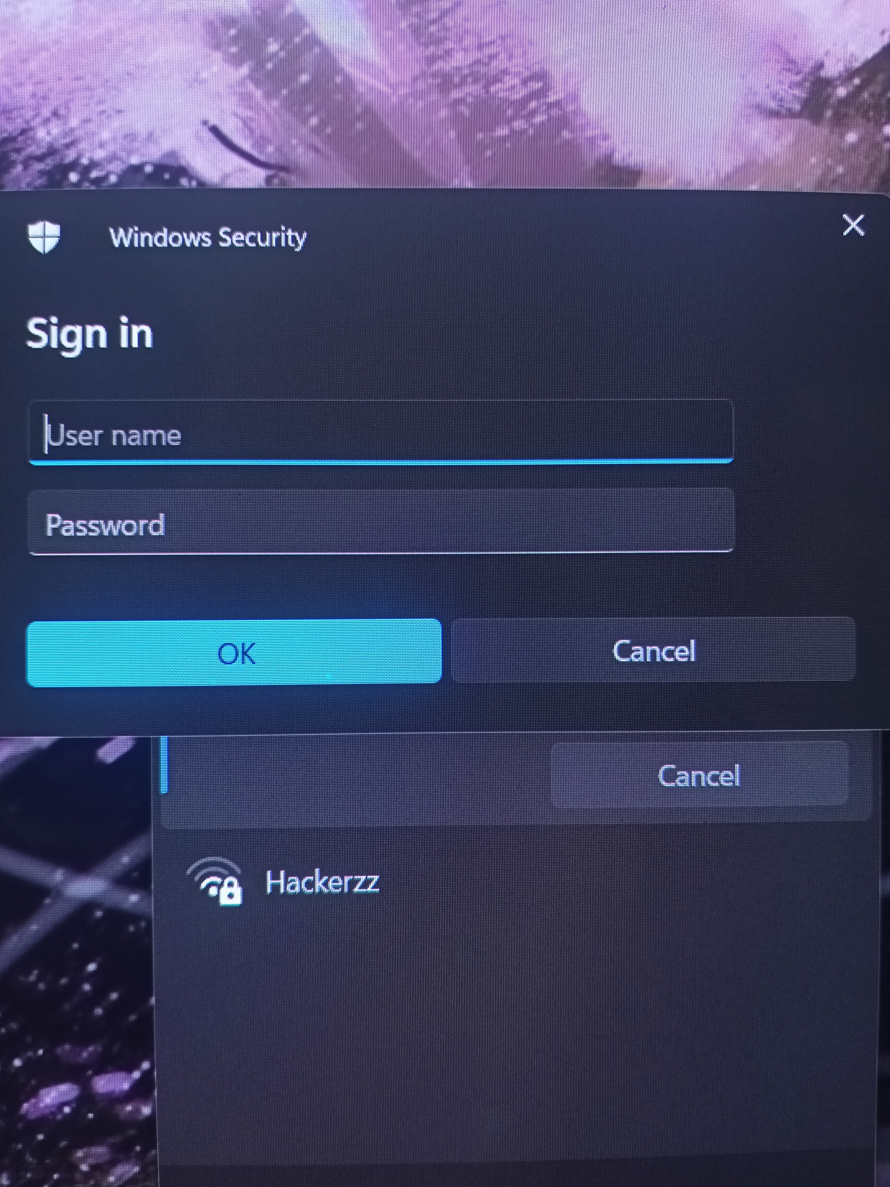 Not able to connect to wifi windows11 .A pop-up from windows security ...