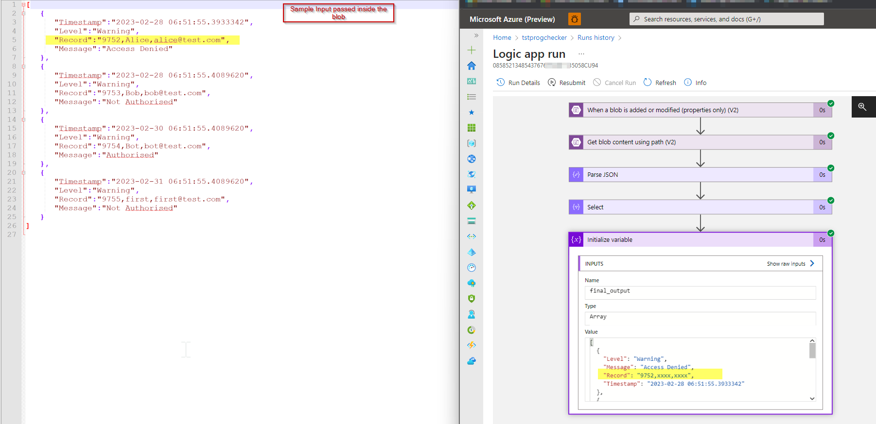 JSON - Masking sensitive data - Logic Apps - Microsoft Q&A