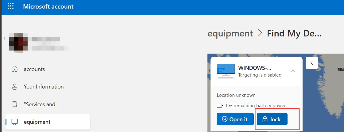 Unlock My device (Find a Device). - Microsoft Q&A