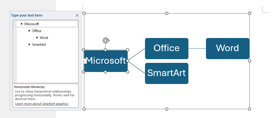 In a Word Hierarchy Smartart, is it possible to link boxes that are not ...