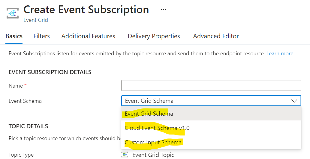About Event schema types in event subscription - Microsoft Q&A