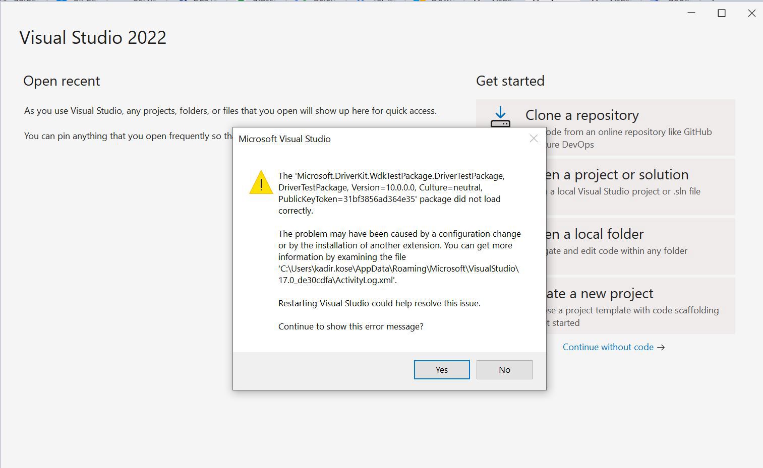 Driver Testing. Could not load test information, WDK - Microsoft Q&A