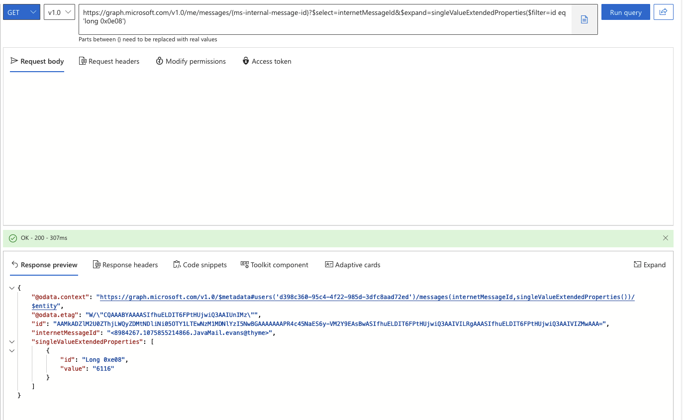 How to get a value equivalent to the RFC22 size of an entire email message by using Microsoft ...