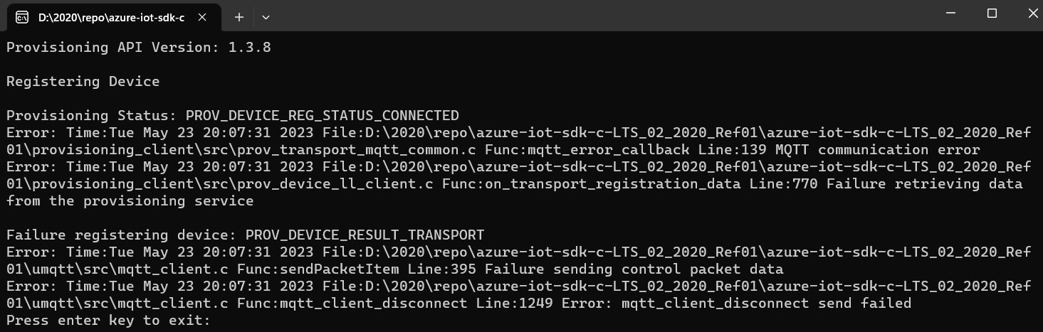 Azure Device provision service not connecting with latest 2023 SDK ...