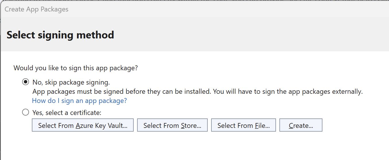 How to sign MSIX AppPackage in Visual Studio 2022 - Microsoft Q&A