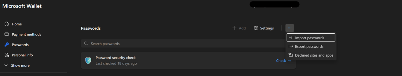 Microsoft Wallet - How to display all passwords simultaneously ...