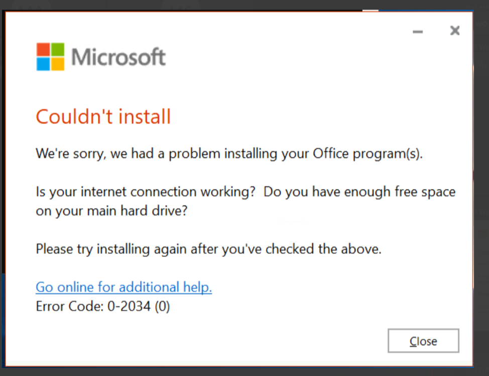 Getting error while installing office 2021 - Microsoft Q&A