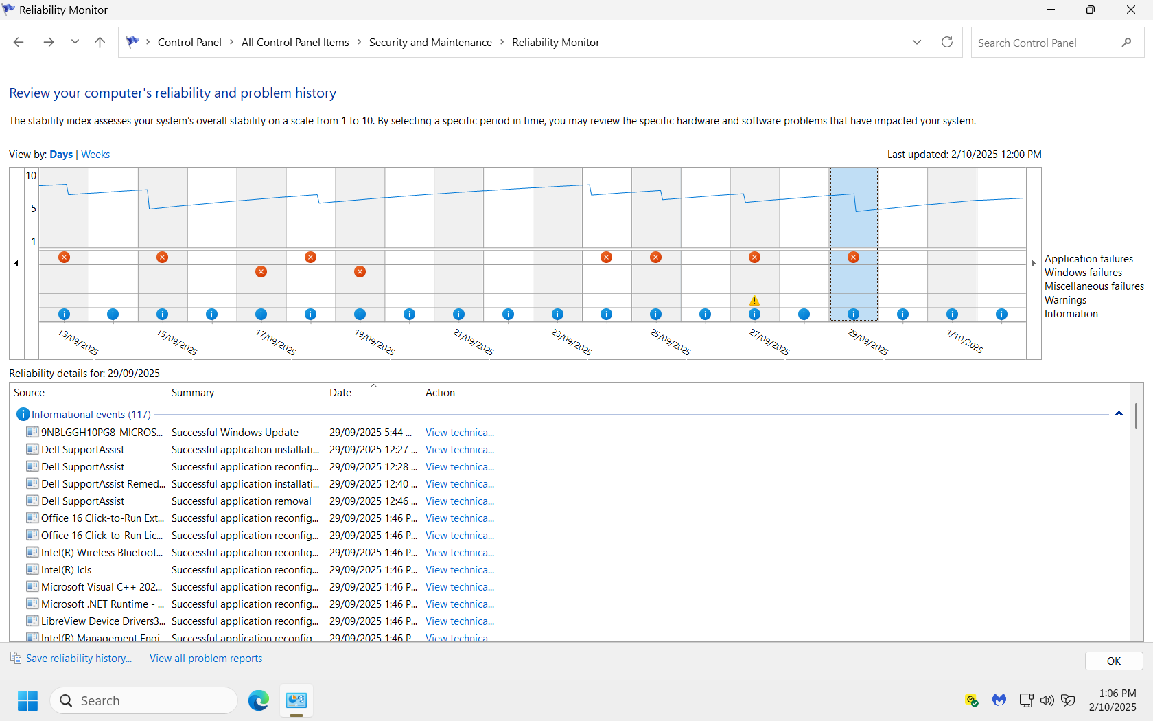Reliability monitor duplications? - Microsoft Q&A