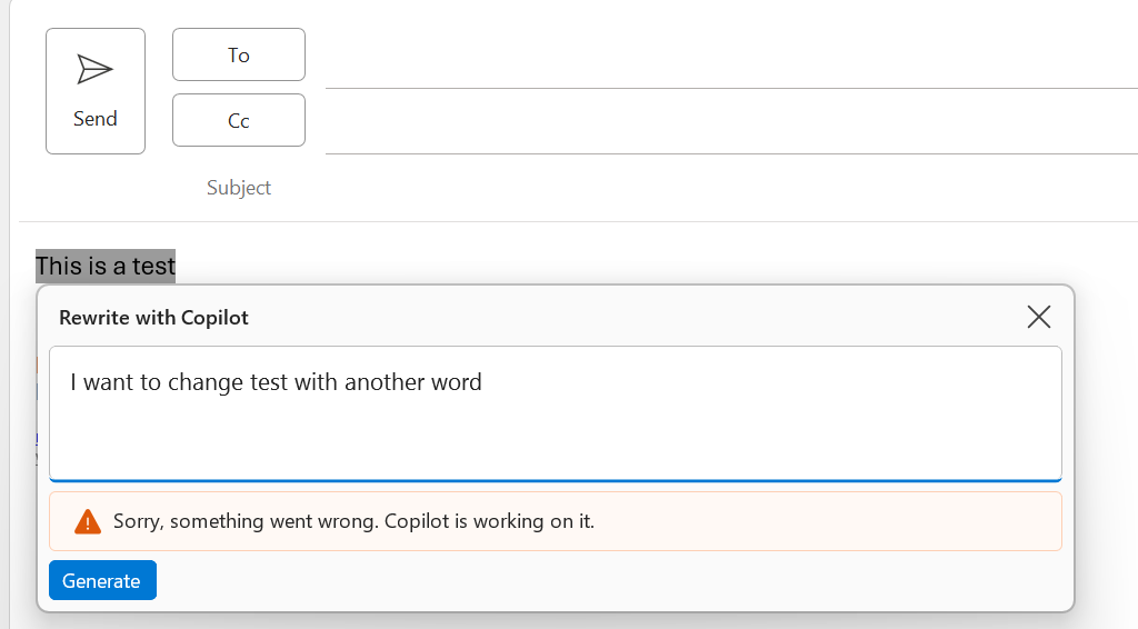 Copilot Rewrite Feature not working in Classic Outlook - Microsoft Q&A