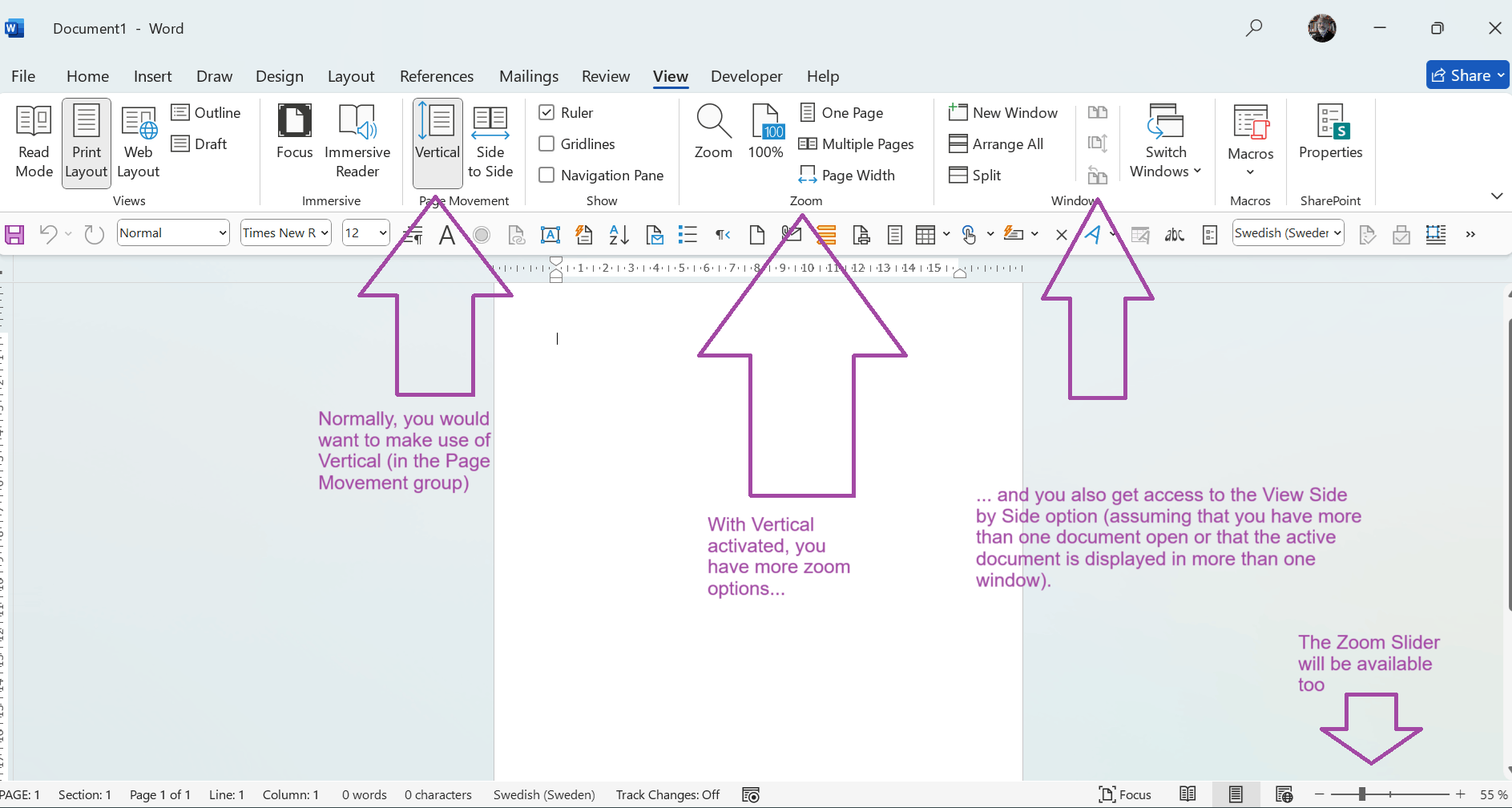Word view - Microsoft Q&A