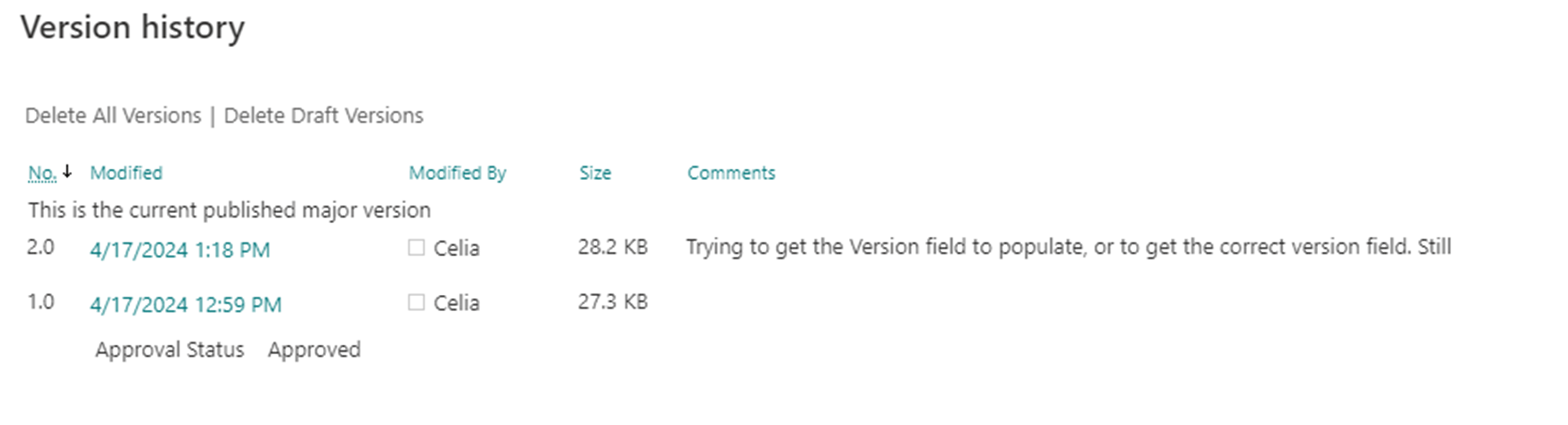How to add the Version number to a SharePoint document library ...