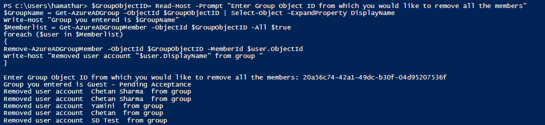 How can I remove all members from multiple groups in AAD? - Microsoft Q&A