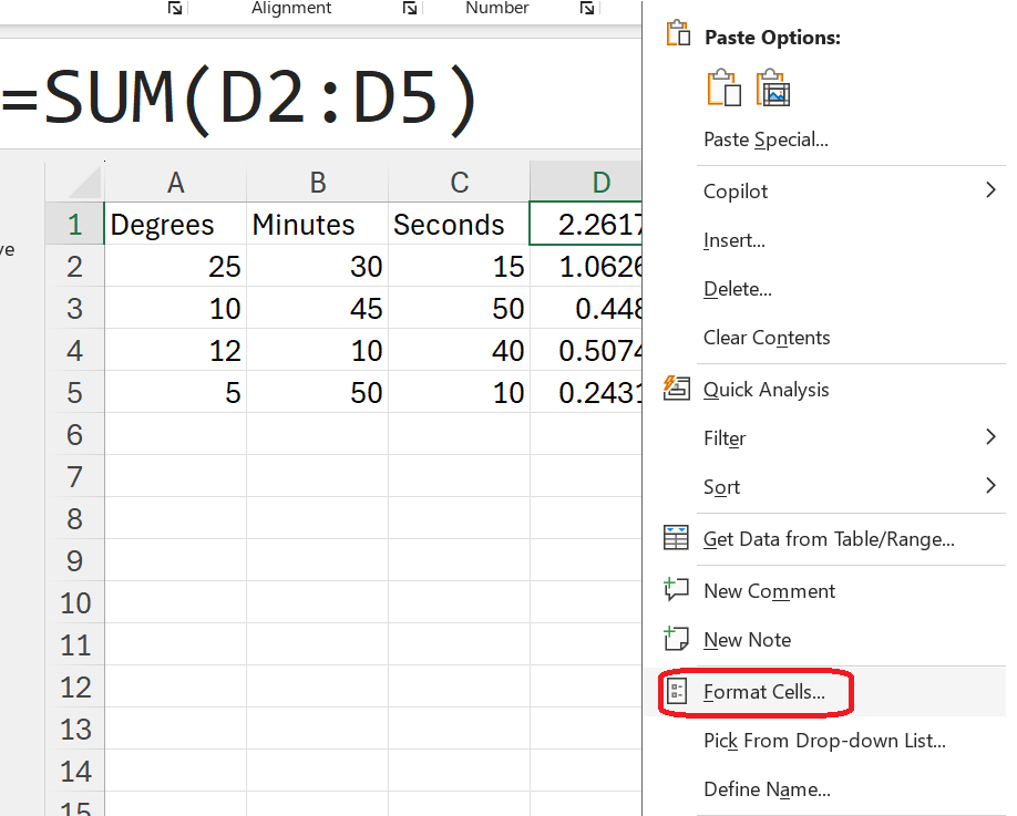 How to add Degrees, Minutes and Seconds by column in Excel - Microsoft Q&A