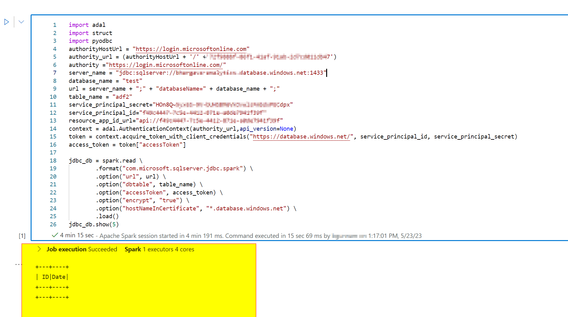 Synapse Apache Spark Connector Azure Sql Error Microsoft Qanda 3654