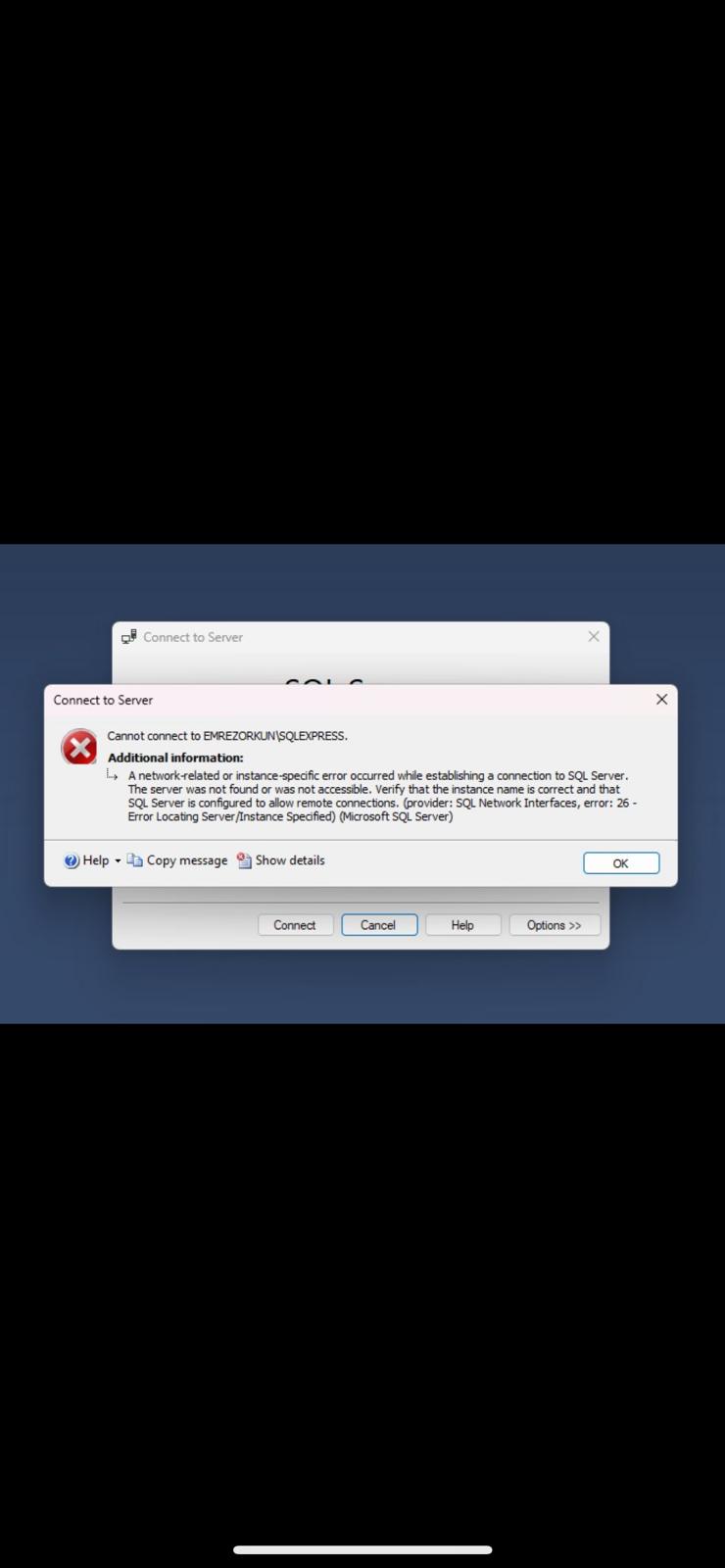 SQL SERVER BAŞLATAMIYORUM - Microsoft Q&A