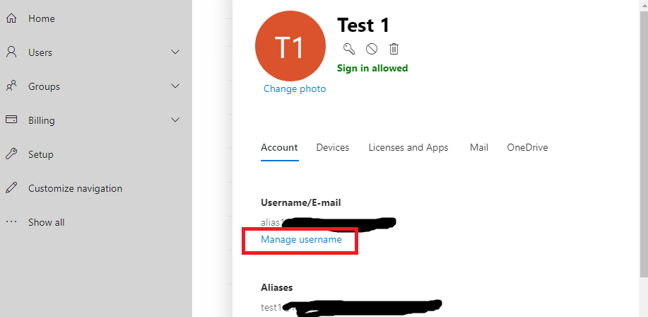 Set up alias in the Office 365 Admin Center - Microsoft Q&A