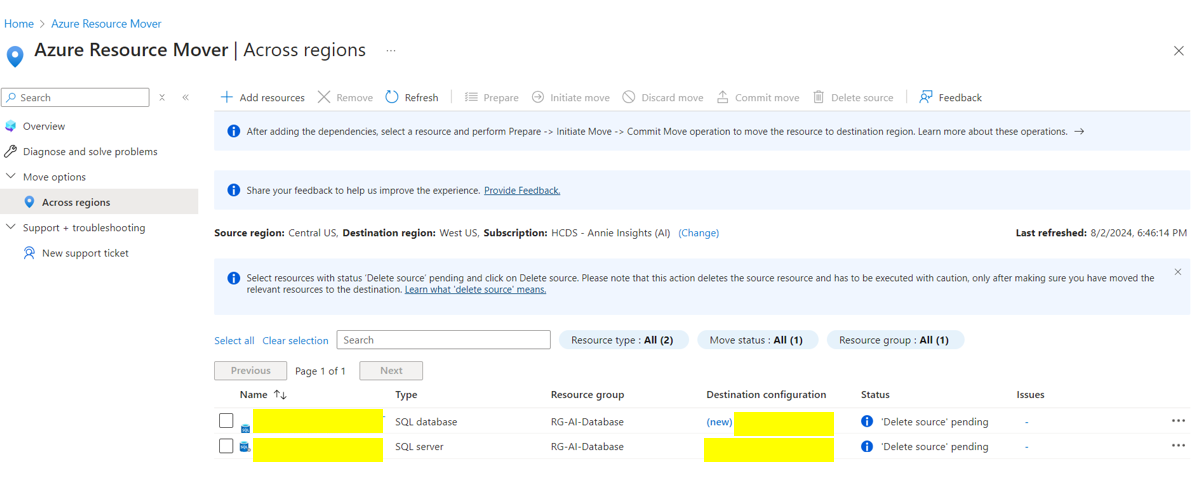 Need Assistance to Cancel Pending Azure Resource Mover Process ...