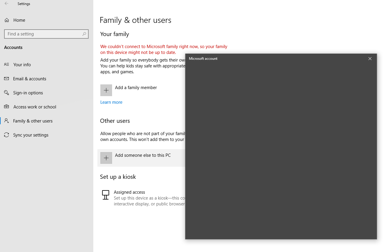 Microsoft Account Login pop up window instantly closes - Microsoft Q&A
